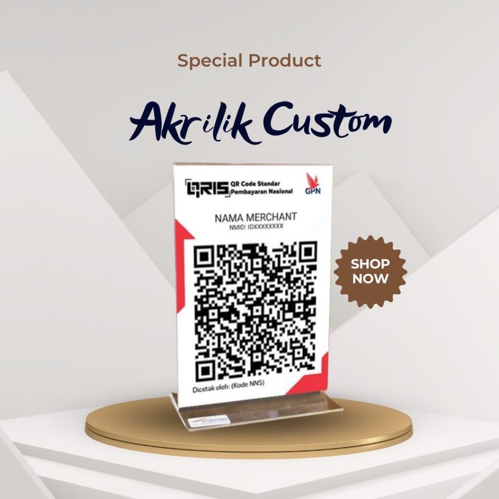Jual Stand akrilik QR Code custom | Shopee Indonesia