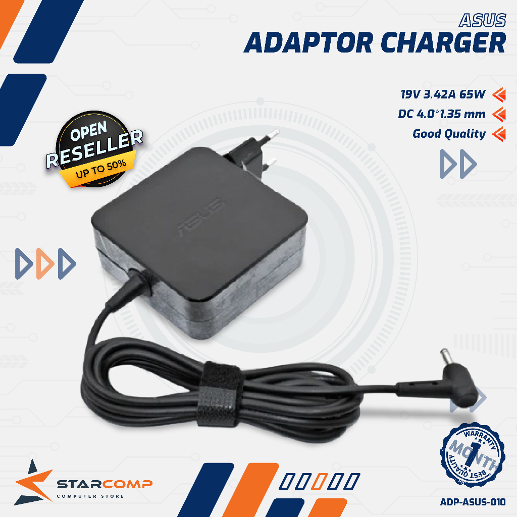 Jual Adaptor Charger ASUS 19V 3.42A 65W DC 4.0*1.35 mm for Laptop ...