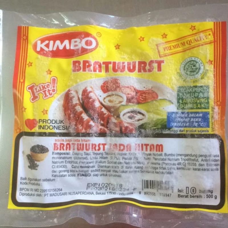 Jual Kimbo sosis sapi bratwurst mini lada hitam | Shopee Indonesia