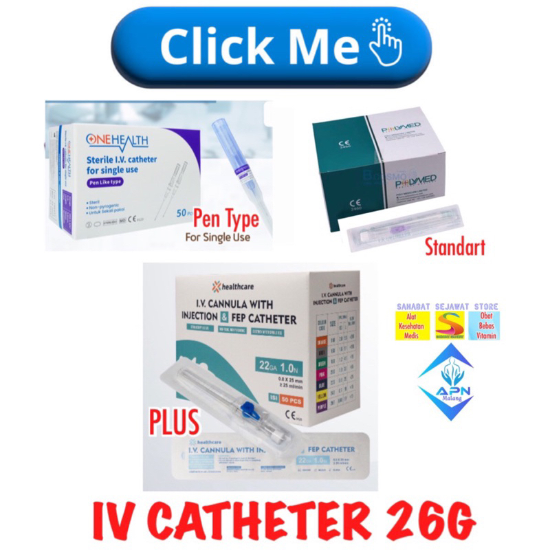 Jual IV CATHETER 26G INFLO PLUS / PEN / BIASA NO 26G SATUAN | Shopee ...