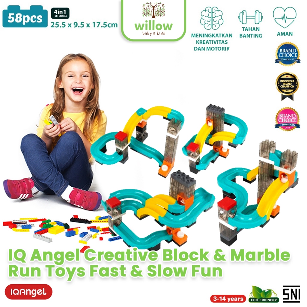 Jual Mainan Edukasi - IQ Angel Creative Block & Marble Run Toys Fast ...