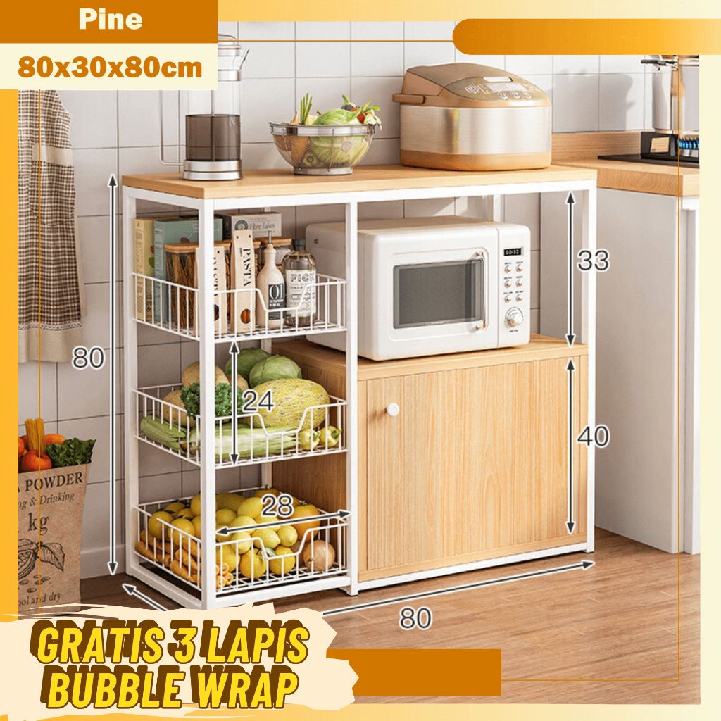 Jual LLB Rak Dapur Set 120x30x80cm Rak Dapur Susun Serbaguna Minimalis ...