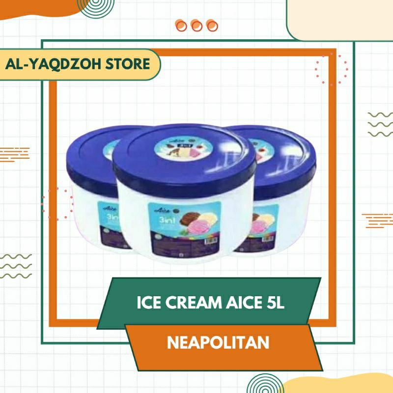 Jual Ice Cream Aice 5L | Rasa Neapolitan | COKLAT, VANILA DAN STROBERI ...
