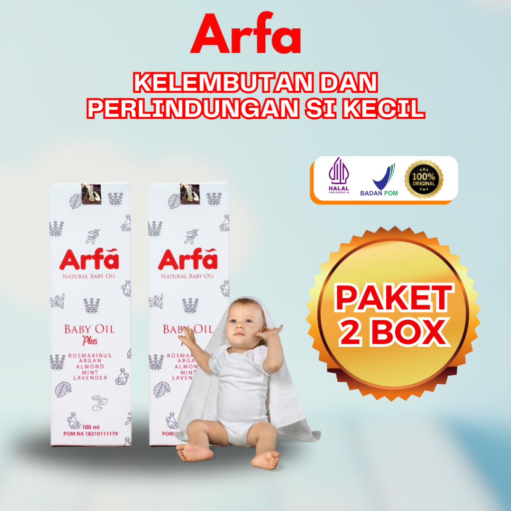 Jual PAKET HEMAT Arfa Baby Oil Minyak Telon Original 100 ML 2 BOX ...