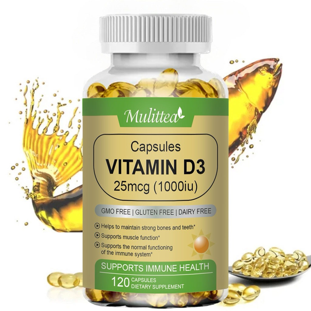 Jual Mulittea Vitamin D3 1000 IU 25 Mcg Vitamin D Capsules Healthy ...