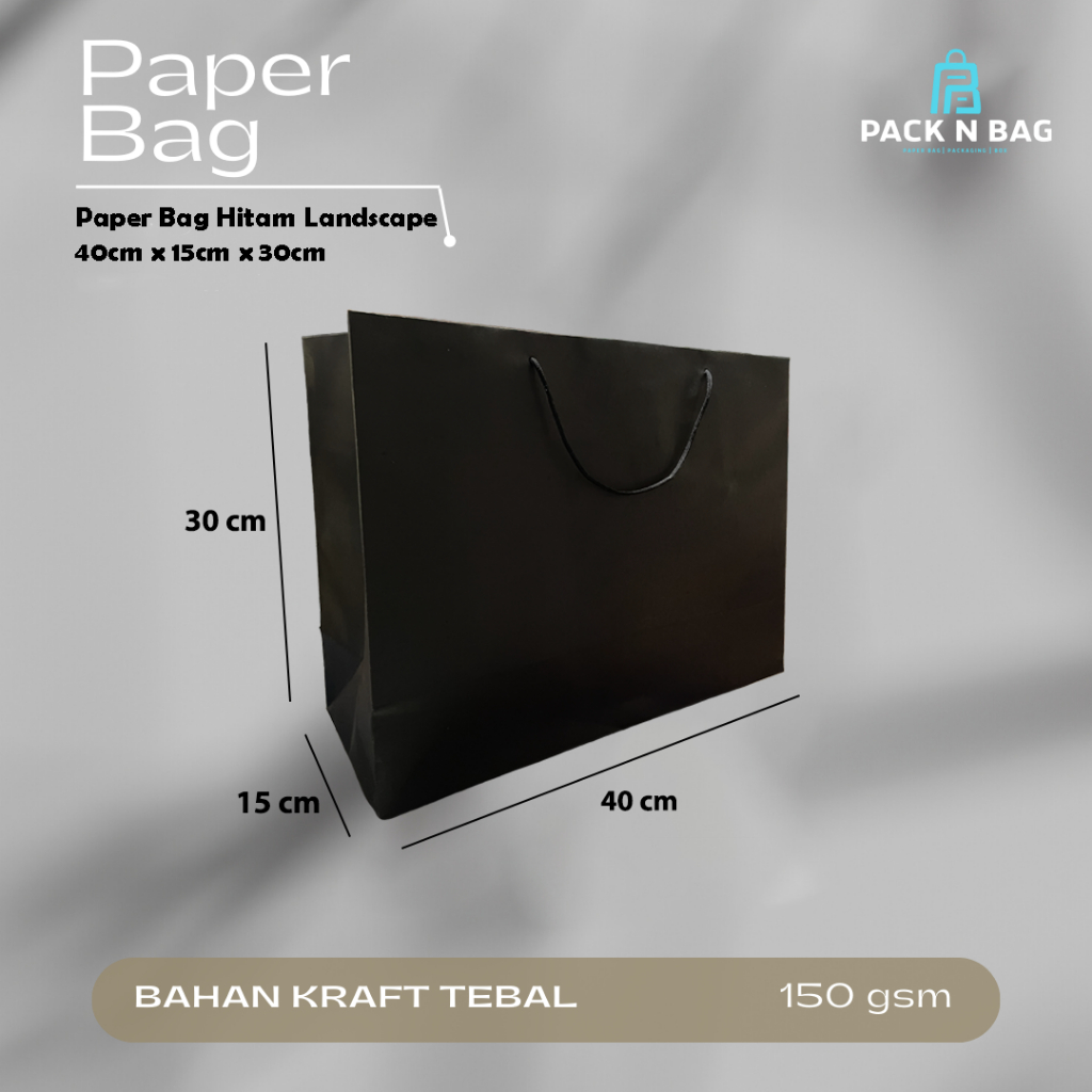 Jual paperbag hitam tebal bahan 150gsm shoping bag tebal | Shopee Indonesia