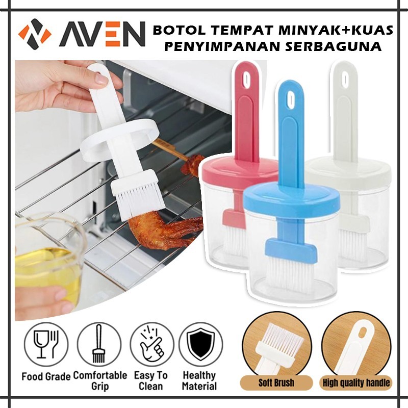 Jual AVEN Botol Tempat Minyak + Kuas Pengoles Wadah Penyimpanan ...