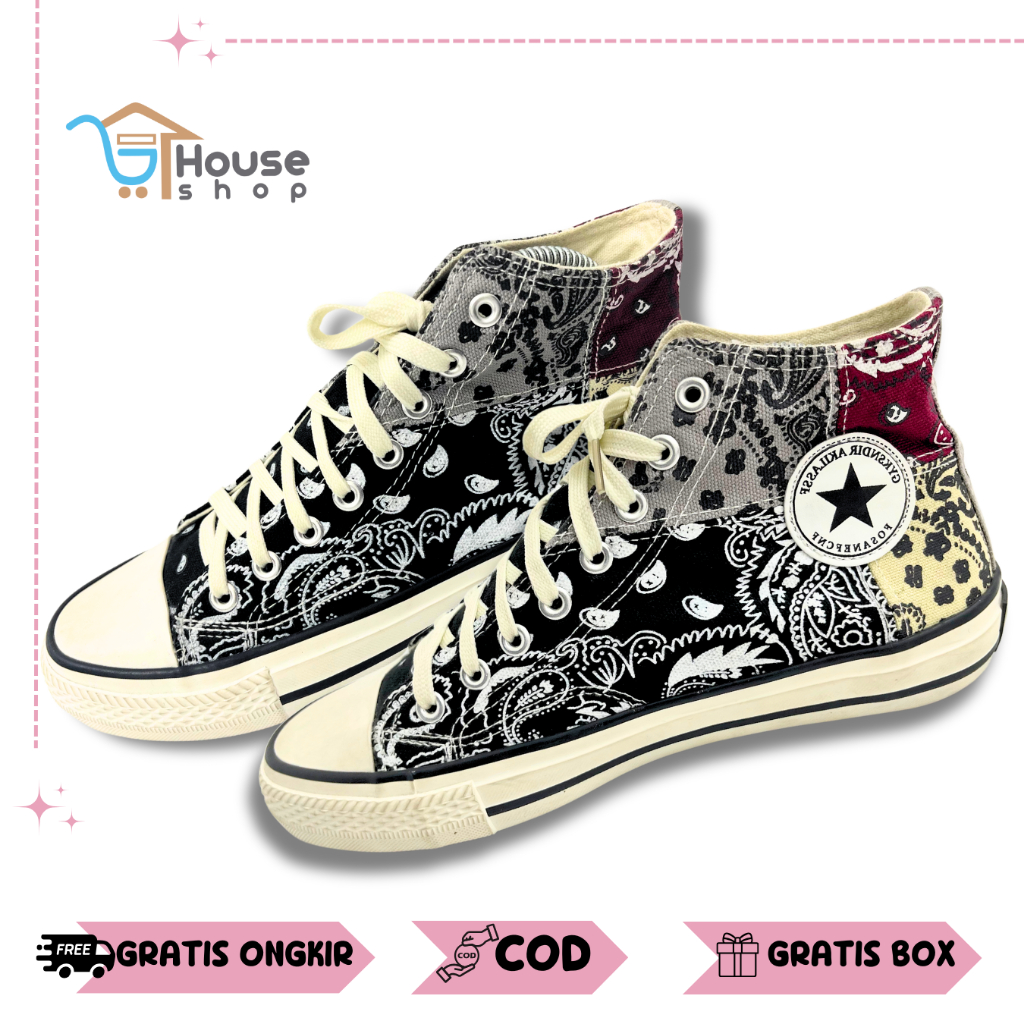 Jual Sepatu Kanvas Wanita Canvas Motif Batik Tebal Terkini Elegan Mewah ...