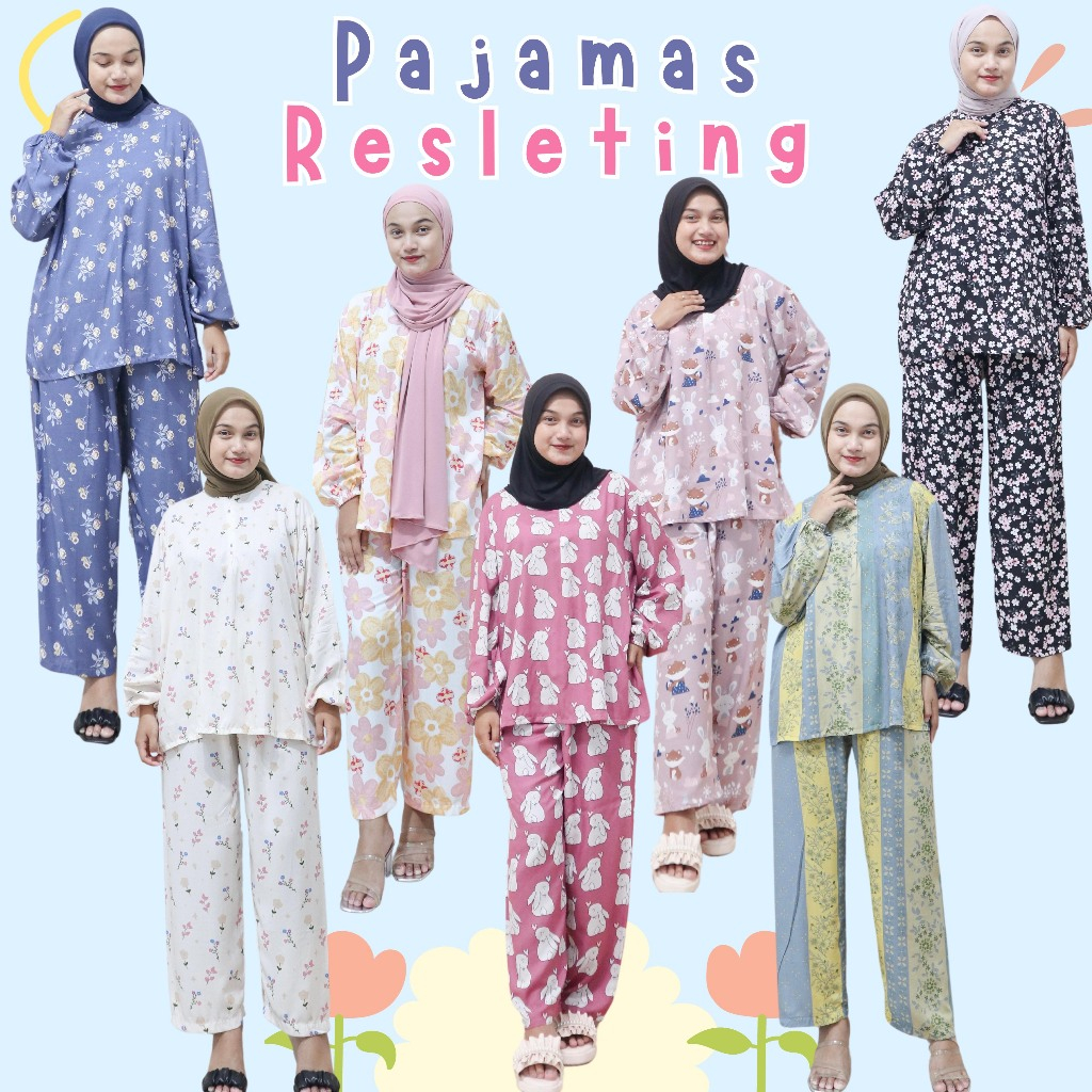 Jual Pajamas Simple Resleting//Pajamas/Baju Tidur | Shopee Indonesia