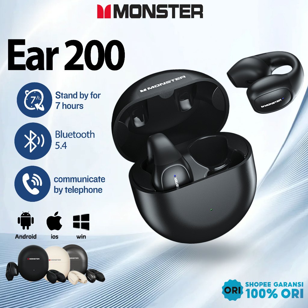 Jual Monster Open Ear 200 Pro bone conduction earphone headset ...