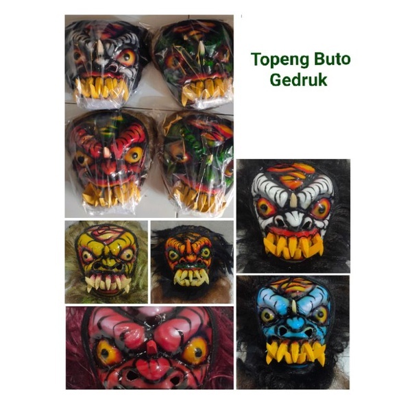 Jual NEW !!! Topeng Kesenian Rampak Buto Gedruk Seram Anak Dan Dewasa ...