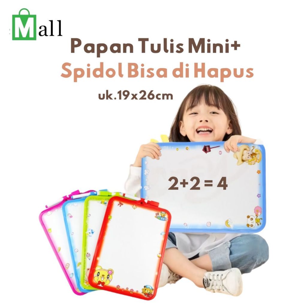 Jual MPP9 - Papan Tulis Mini White Board 19x26cm Free Spidol Double ...