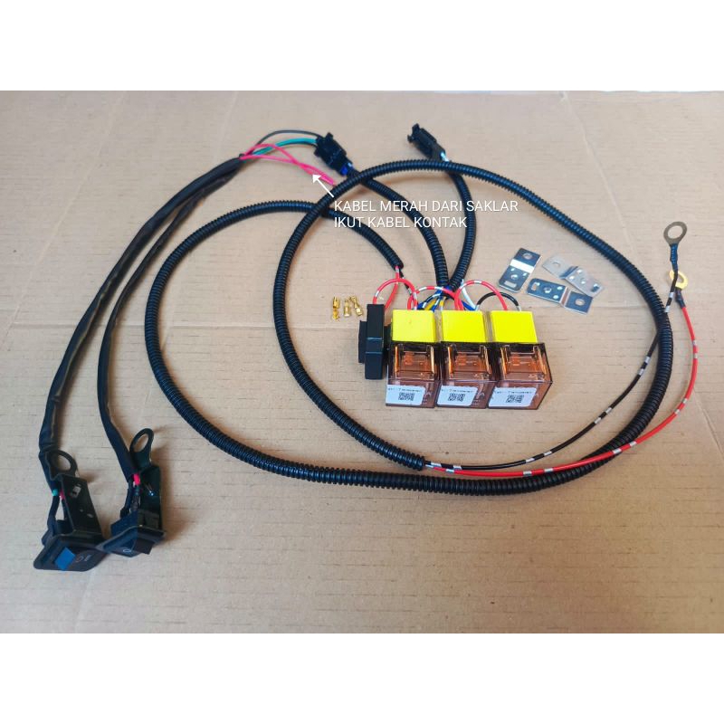 Jual KABEL RELAY LAMPU 3 MODE SAKLAR KABEL SET RELAY 4 KAKI SAKLAR ...