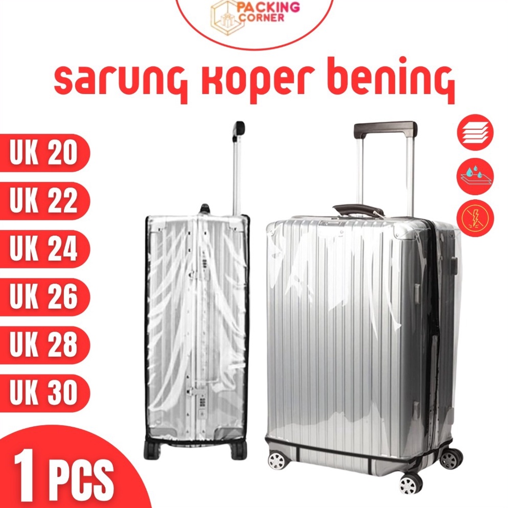 Jual Top Produk Sarung Pelindung Cover Koper Bening Transparan 2 22 24 ...
