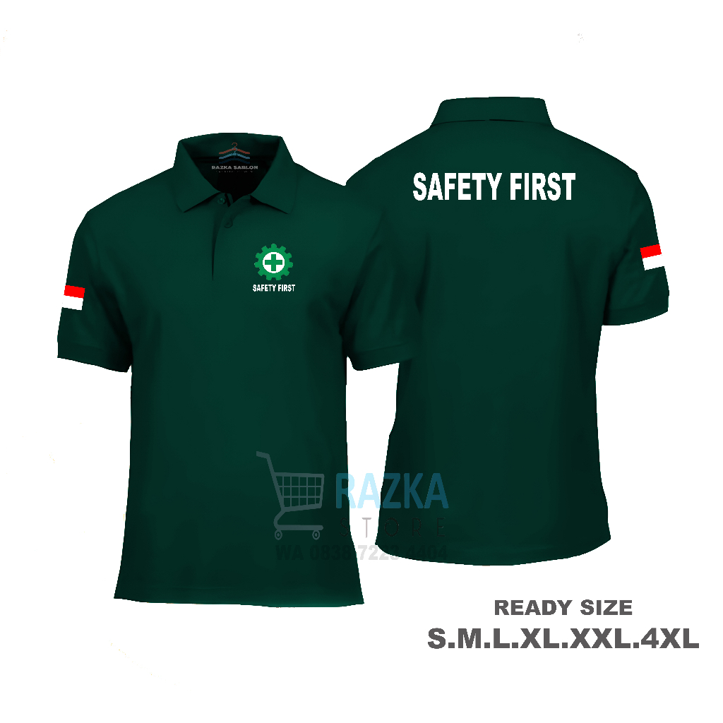 Jual Kaos Kerah Safety First Casual Work | Shopee Indonesia