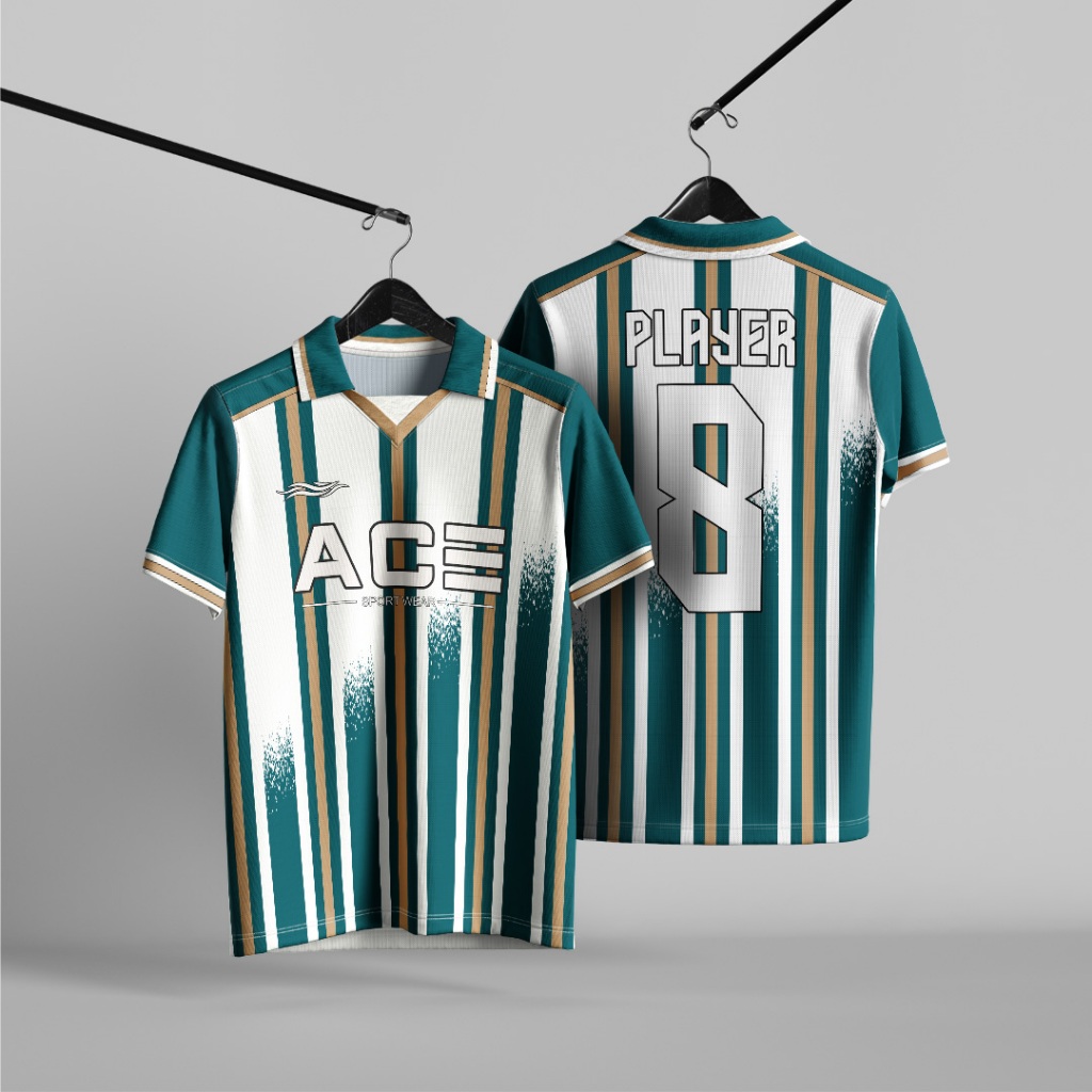 Jual Jersey Bola Retro Kerah | Futsal Full Print Garis-garis Free ...