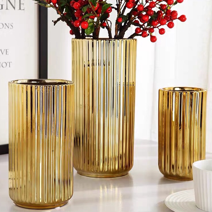 Jual Harga Spesial Vas Bunga Gold luxury Pot Bunga Dekorasi Ruangan ...