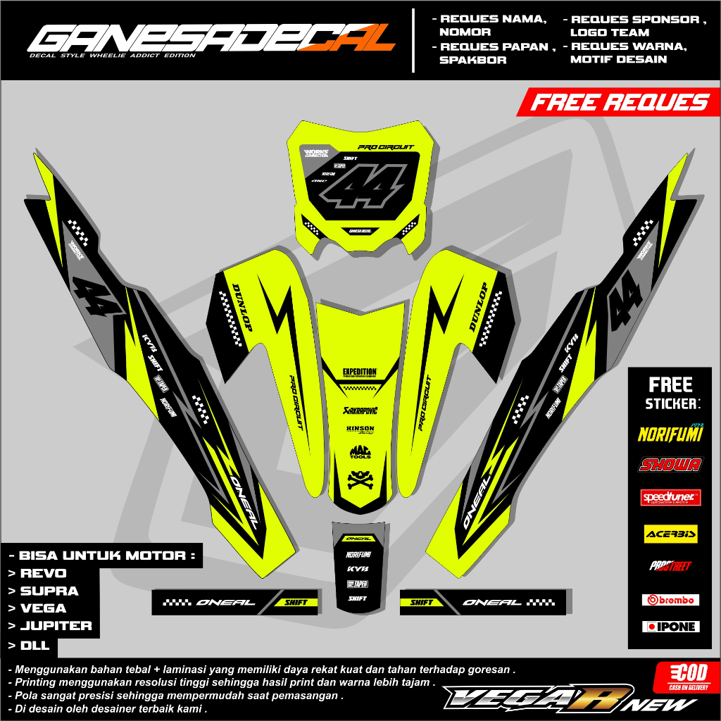 Jual Sticker RBT/GTX VEGA R NEW Stiker Striping Motor RBT Bebek Modif ...