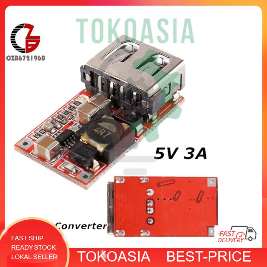 Jual CAR USB 6V - 24V to 5V 3A Charger Module DC Buck Step Down Efficiency 97.5% | Shopee Indonesia
