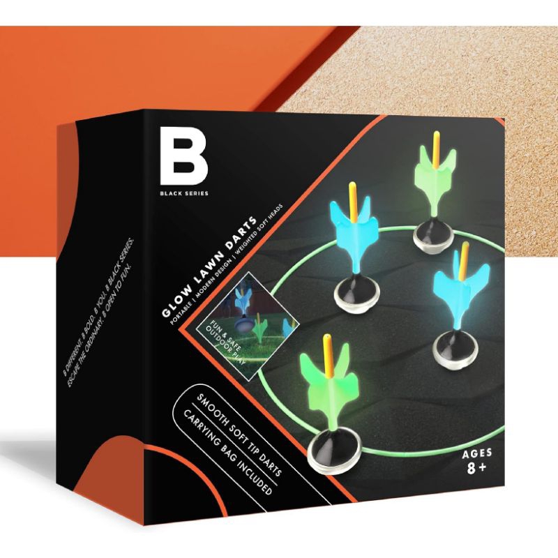 Jual Black series glow in the dark soft tip lawn darts game set ...