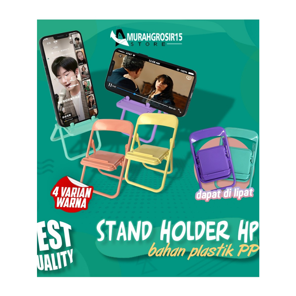 Jual Holder Kursi Macaron Folding Chair Stand Holder Phone Universal ...