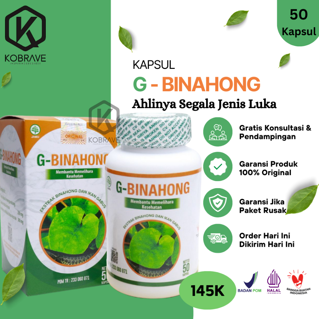 Jual G- Binahong Kapsul Ekstrak Daun Binahong Plus Ikan Gabus Obat Pasca Operasi Cepat Atasi ...
