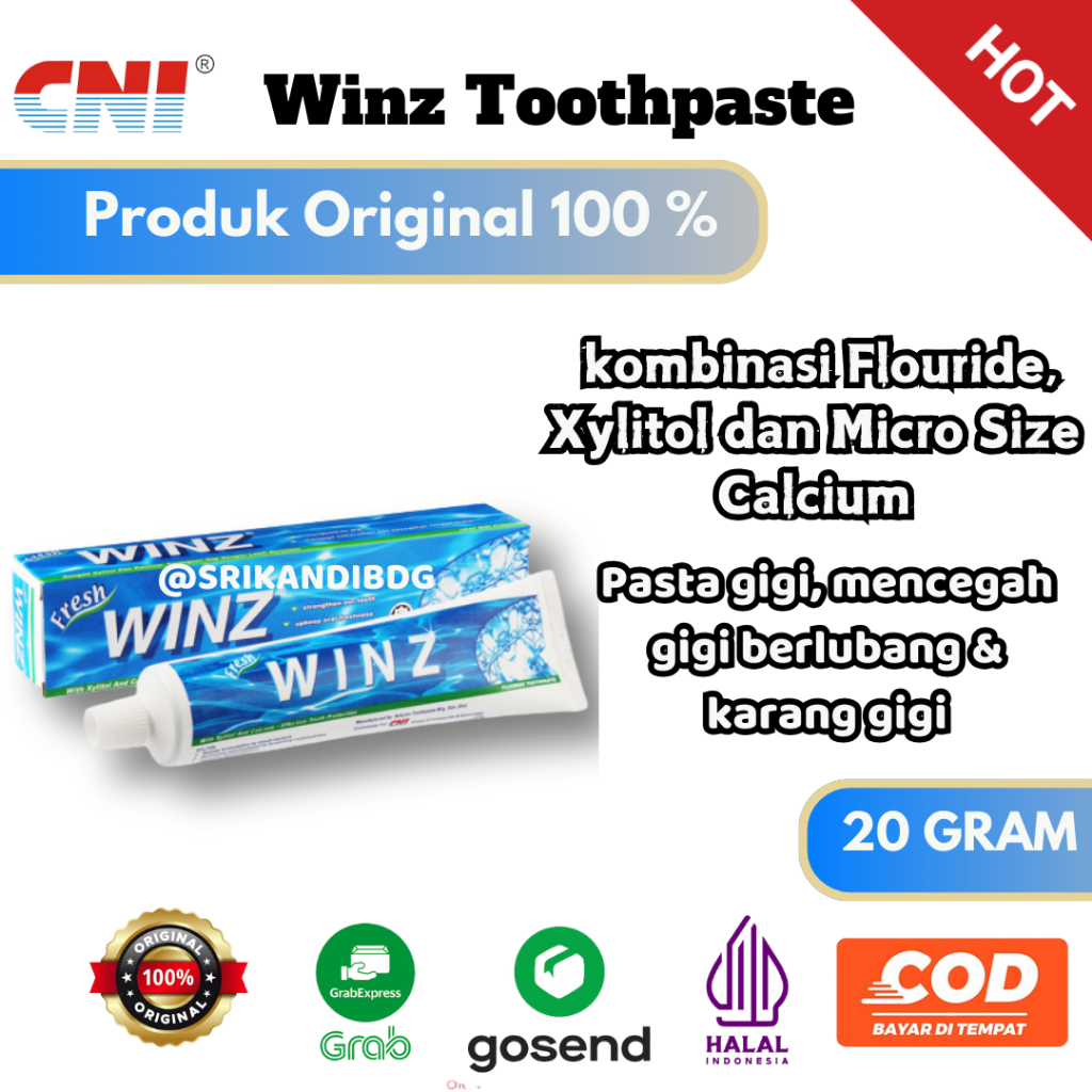 Jual CNI Winz toothpaste melawan pembentukan plak, karang gigi, dan ...