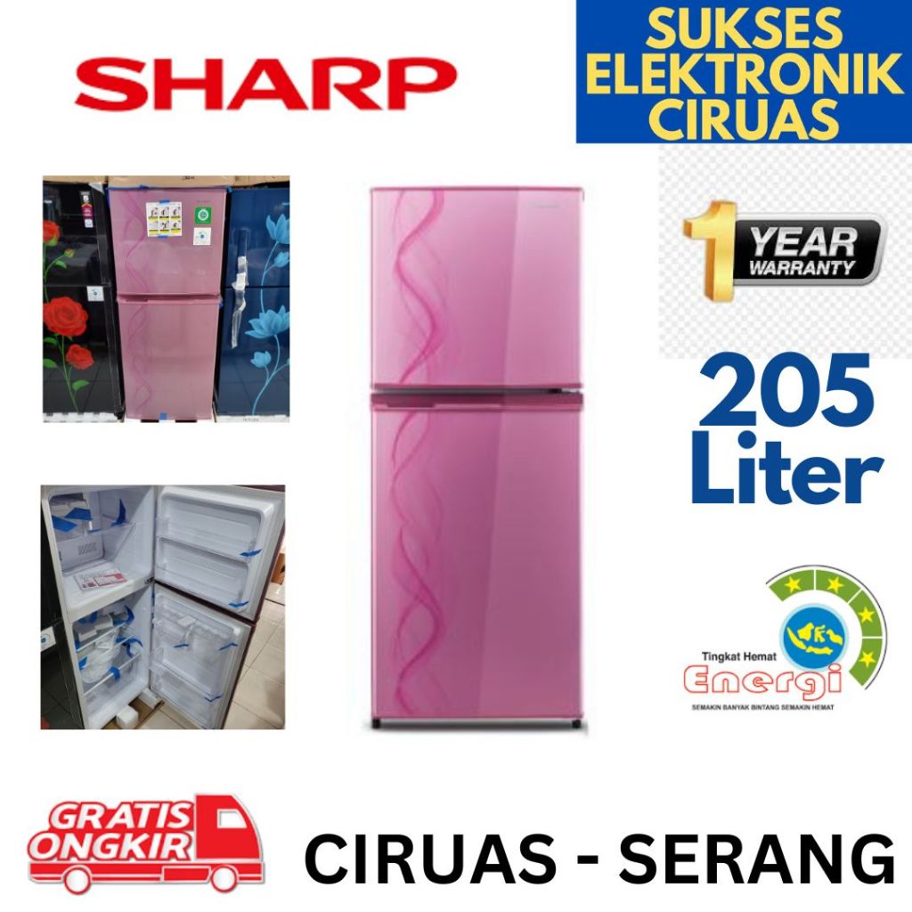 Jual KULKAS 2 PINTU SHARP SJ-237 ND KEMBANG BUNGA / LEMARI PENDINGIN ...