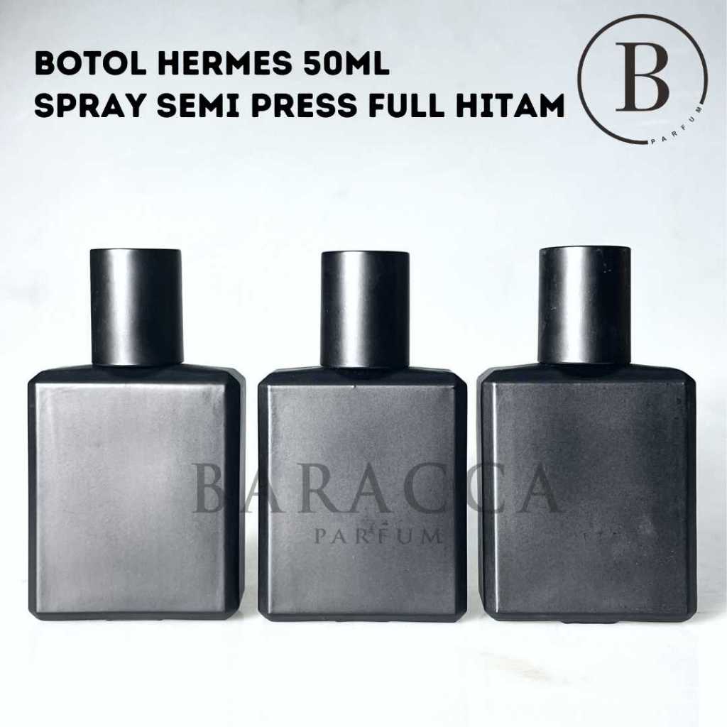 Jual Botol Parfum Hermes Full Hitam 50ML Semi Press - Botol Hermes Semi Press 50ML Full Hitam ...