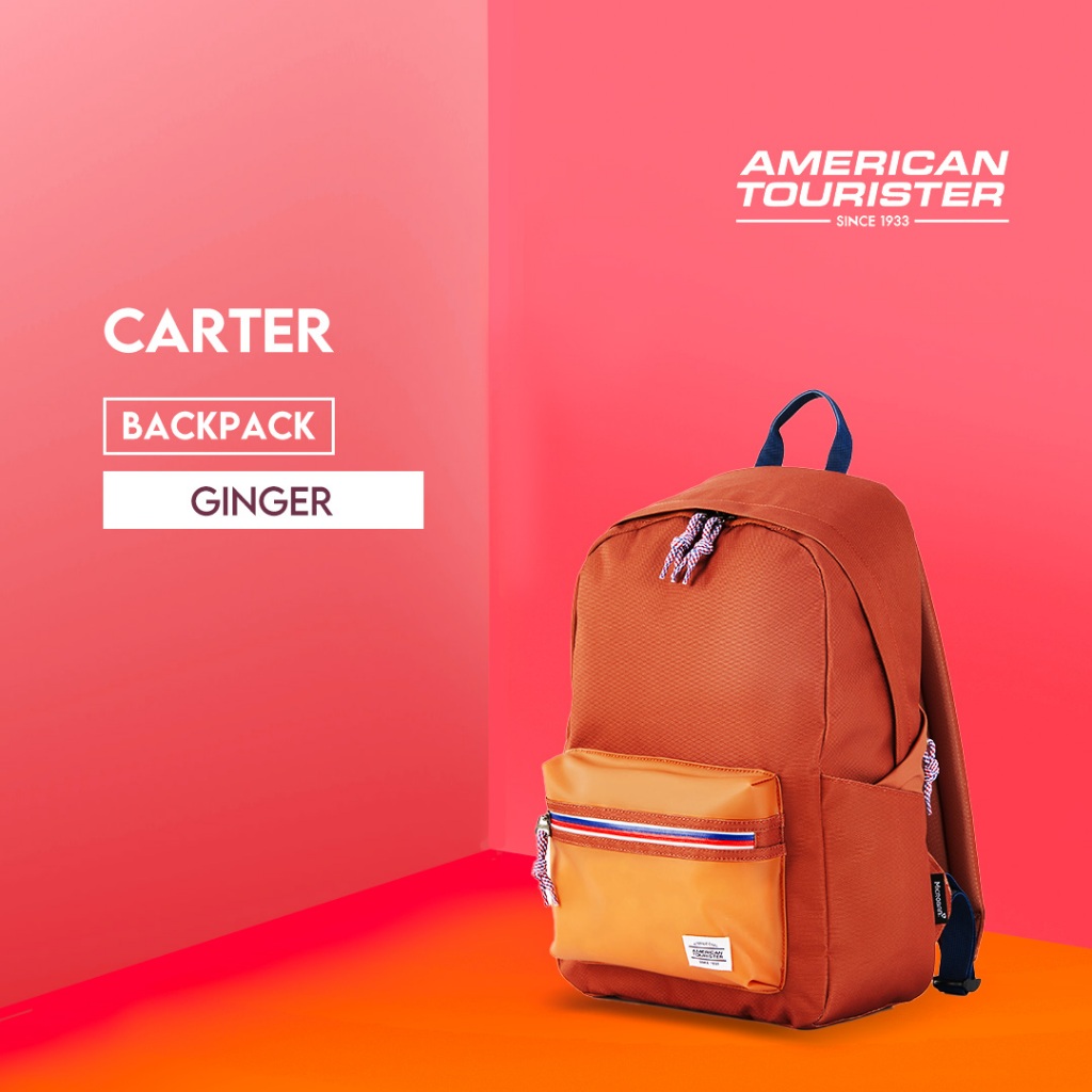 Jual American Tourister Carter Backpack 1 AS Laptop - Ginger | Shopee ...