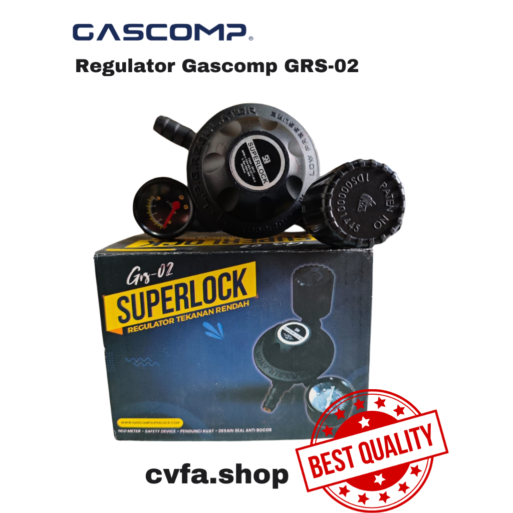 Jual Kepala Regulator Gas Anti Bocor GASCOMP Superlock GRS-02 Meter Tekanan Rendah | Shopee ...