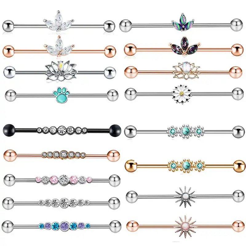 Jual earrings piercing industrial stainless steel titanium / anting industrial stainles stell ...