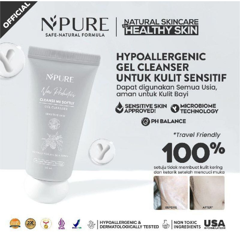 Jual N PURE NONI PROBIOTICS GEL CLEANSER 50ML | sabun cuci muka, sabun ...