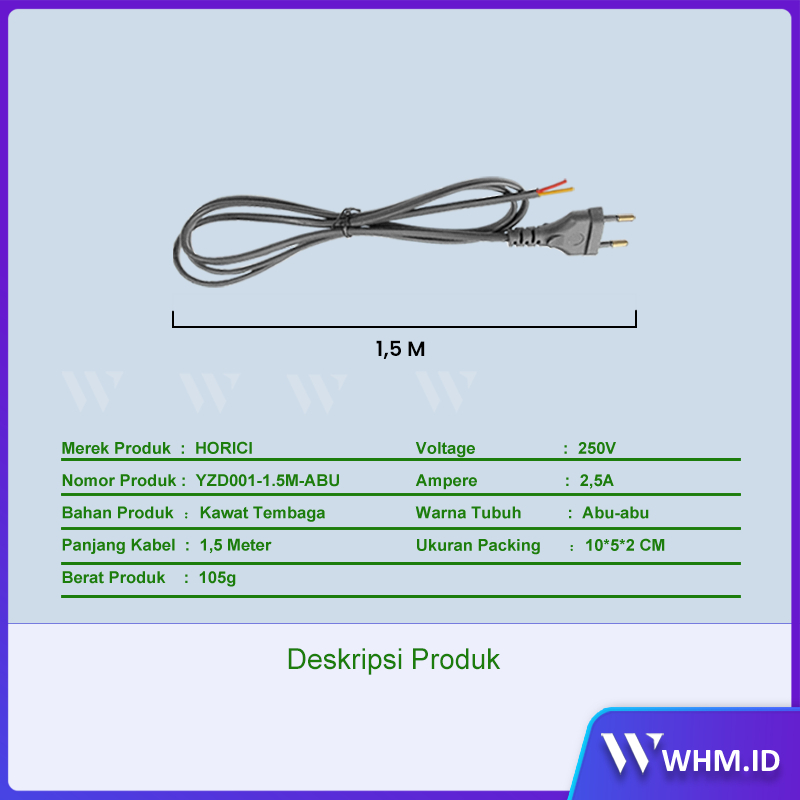 Jual KABEL POWER / KABEL AC 220V / KABEL BUNTUNG / KABEL LISTRIK Kabel ...