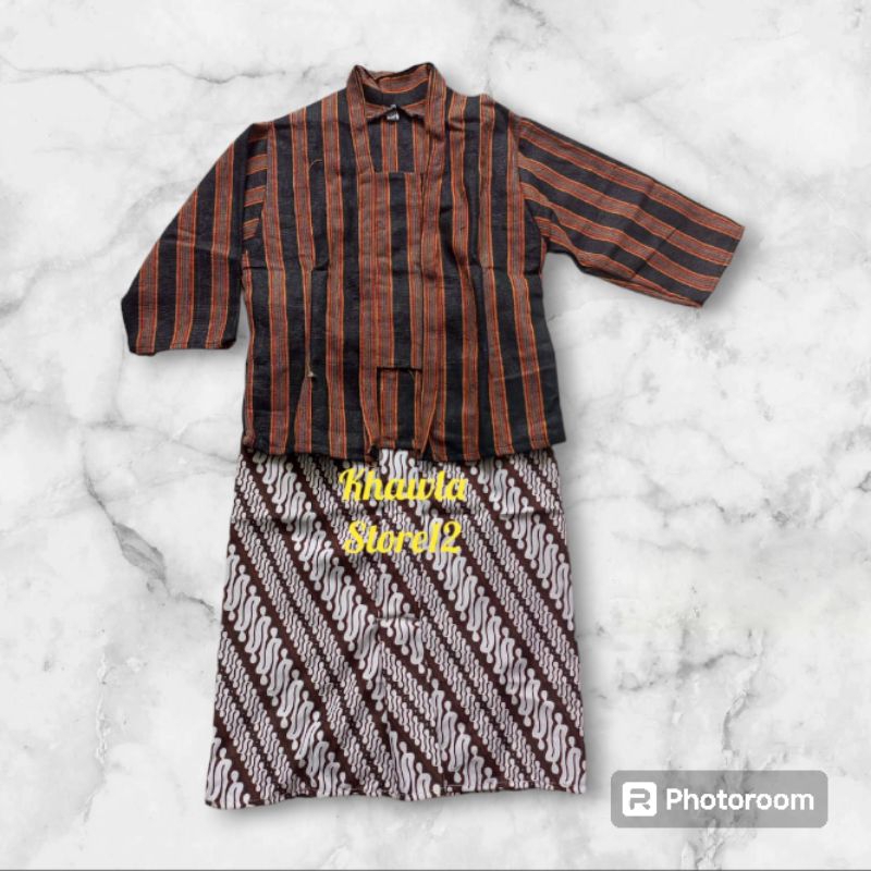 Jual Setelan Kebaya Lurik Anak Perempuan/Pakaian Adat Jawa Anak | Shopee Indonesia