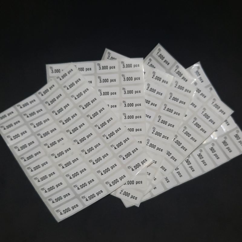 Jual Cetak Label Stiker Jumlah Qty Kuantiti Barang Sticker 20x10 mm 2x1 ...