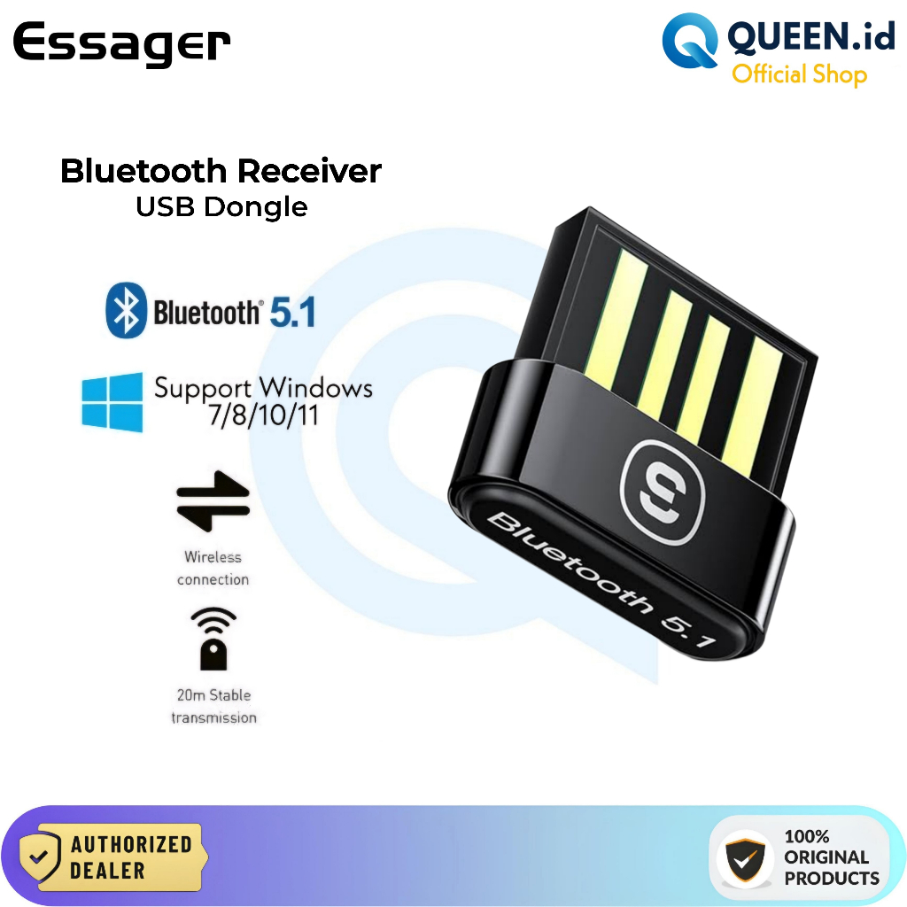 Jual Essager USB Bluetooth Dongle Receiver 5.1 For PC Computer Laptop ...