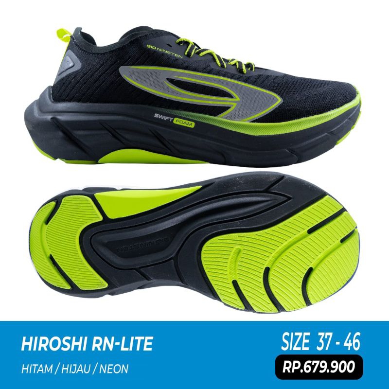 Jual 910 nineten Sepatu lari /Running original HIROSHI RN-LITE - HITAM ...