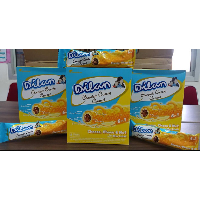 Jual Dilan Chocolate Crunchy Caramel Box 6in1 isi 12 pcs | Shopee Indonesia