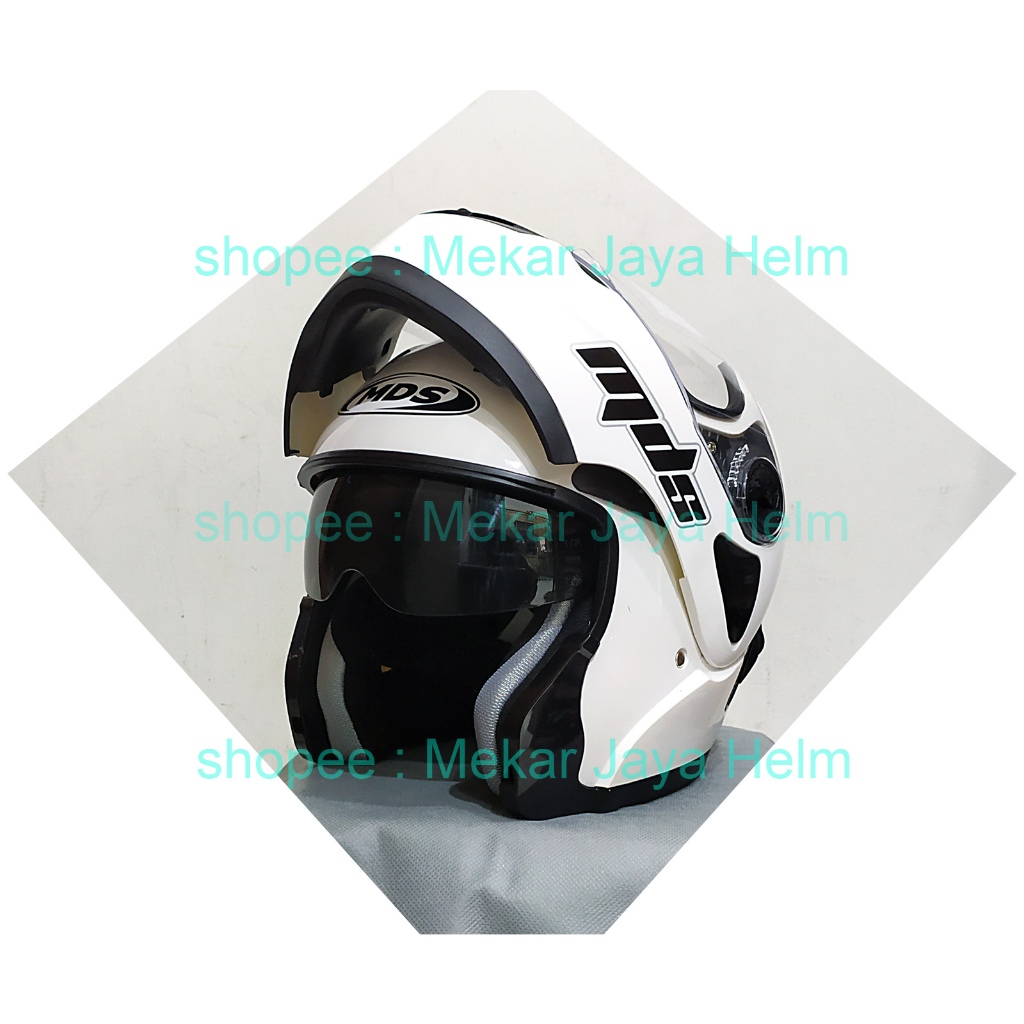Jual HELM MDS PRO RIDER SOLID - WHITE PUTIH METALIK - MODULAR | Shopee ...