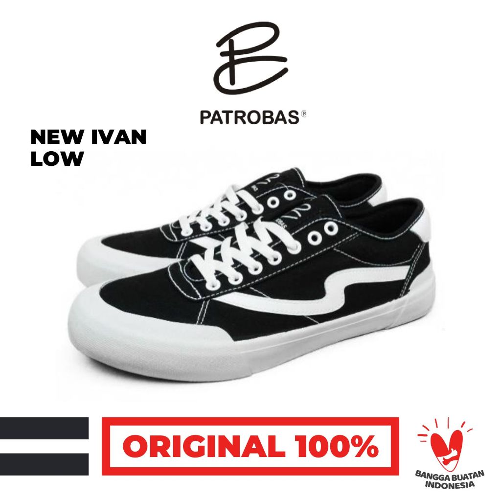 Jual PATROBAS Sepatu Patrobas New Ivan Black White Low Original Made In ...