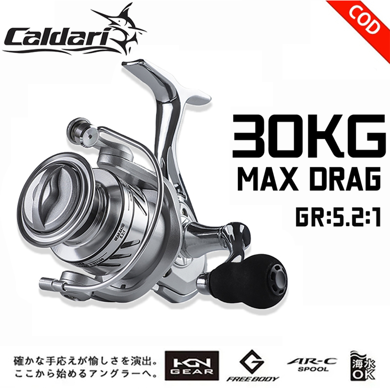Jual COD Reel Pancing Spinning Bahan Paduan Max Drag 30Kg Metal Grip ...
