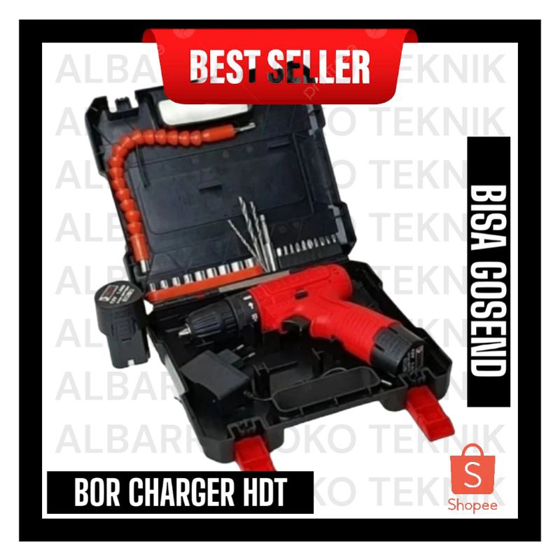 Jual HDT CDD 405 Mesin Bor Cas Charger 12V Cordless Set Mata Obeng ...
