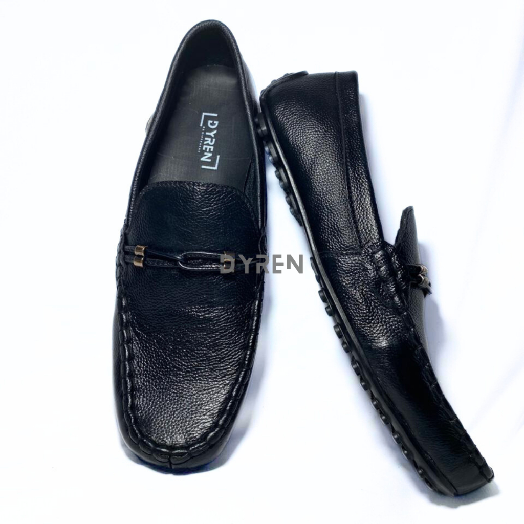 Jual DYREN - Sepatu Slip On Pria Kulit Asli Moccasin Hitam 39-43 ...