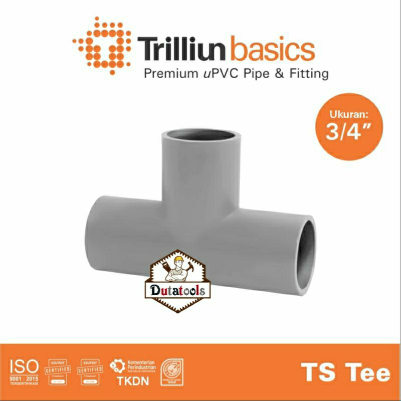 Jual Tee pipa pvc 3/4" TRILLIUN/sambugan paralon pipa pvc/T cabang 3 | Shopee Indonesia