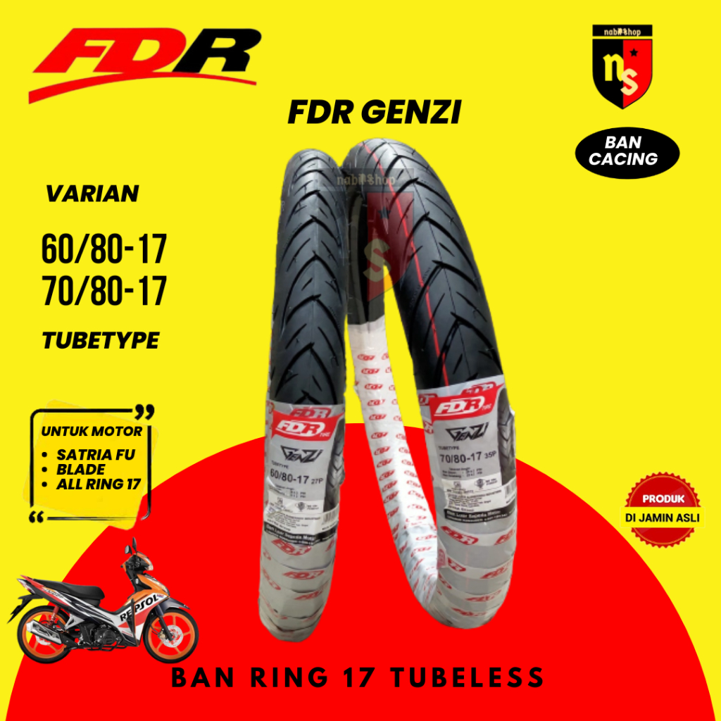 Jual Ban Luar Fdr Genzi 70/80-17 Ban Fdr 225-17 Genzi | Shopee Indonesia