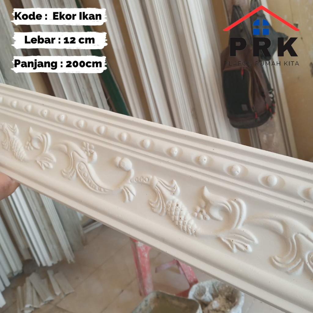 Jual Lis List Gypsum Gipsum Motif Ekor Ikan lebar 12cm Plafon ornament ...
