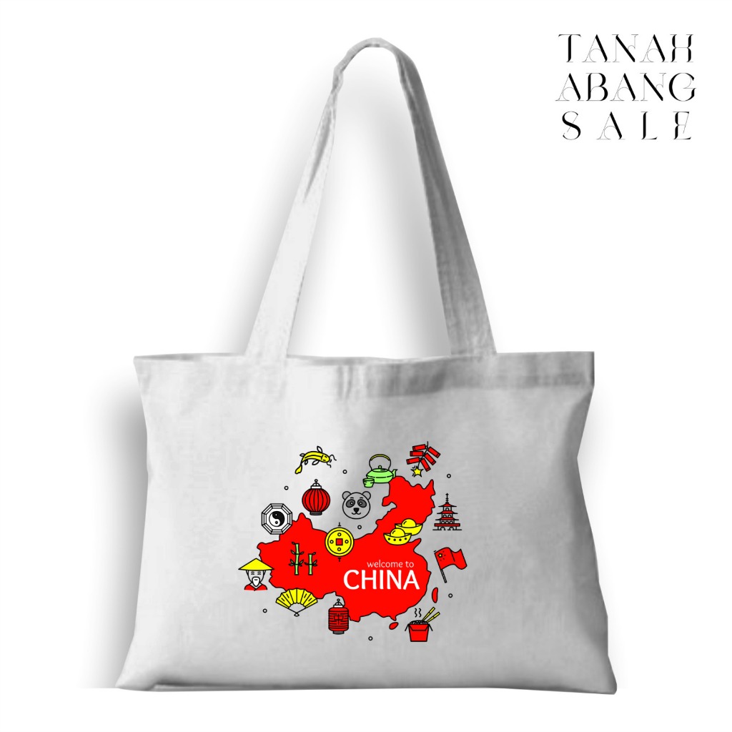 Jual Souvenir Tas Totebag oleh oleh khas CHINA CINA TAIPEI BEIJING ...