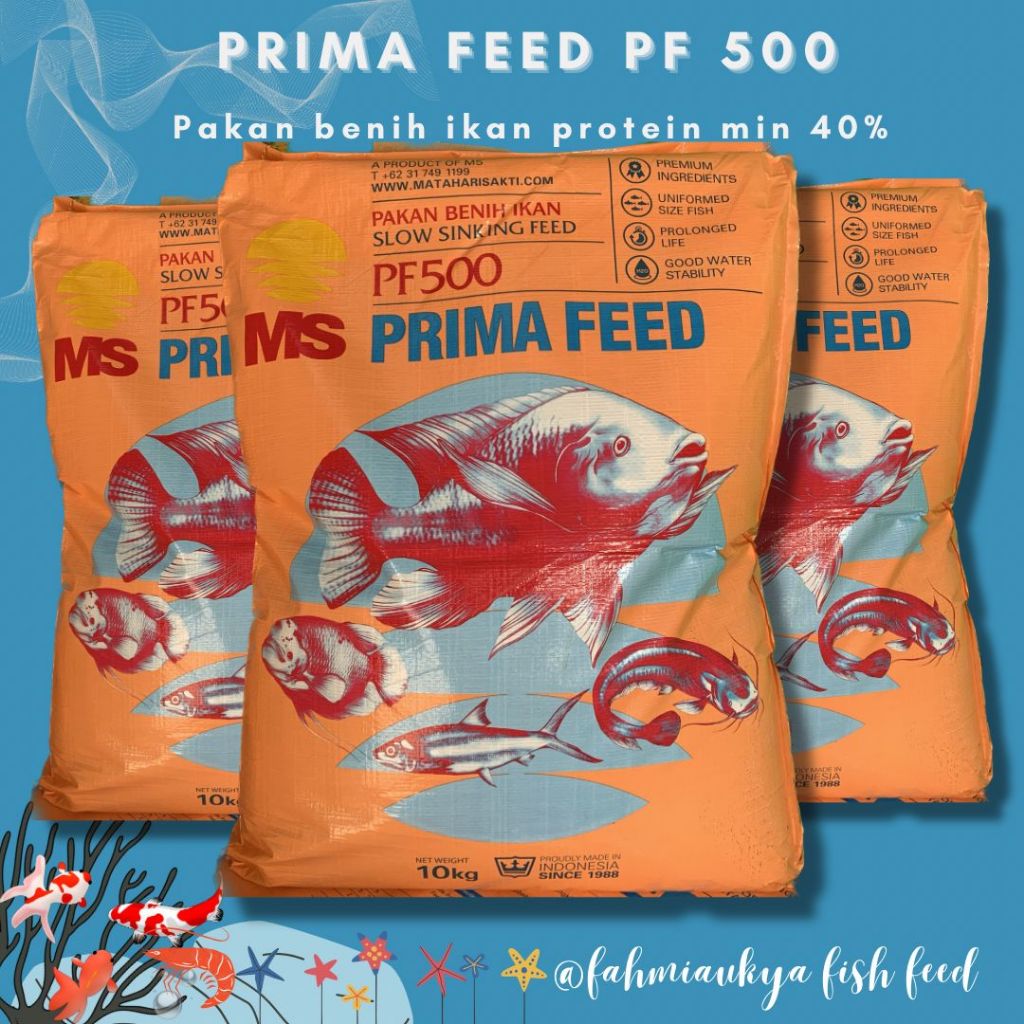 Jual PAKAN BENIH IKAN PF 500 Kemasan (10 kg) | MS PRIMA FEED Protein 40 ...