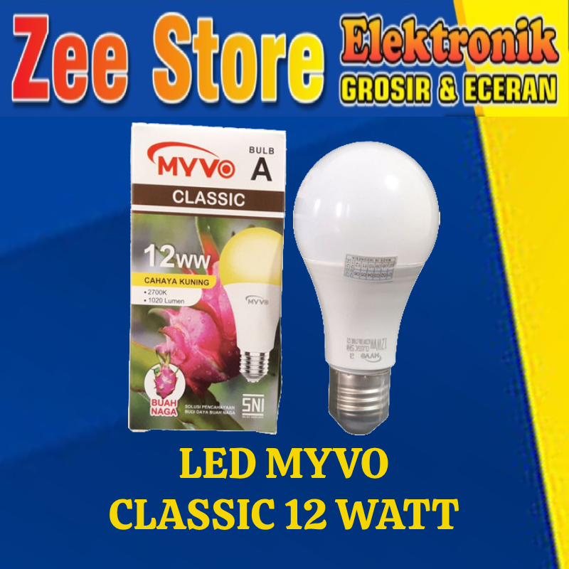 Jual LAMPU LED 12 WATT MYVO CLASSIC CAHAYA PUTIH CAPSULE A BULB GARANSI 1 TAHUN | Shopee Indonesia